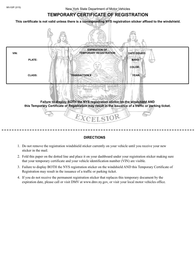 Temporary Registration LCL6738 | PDF