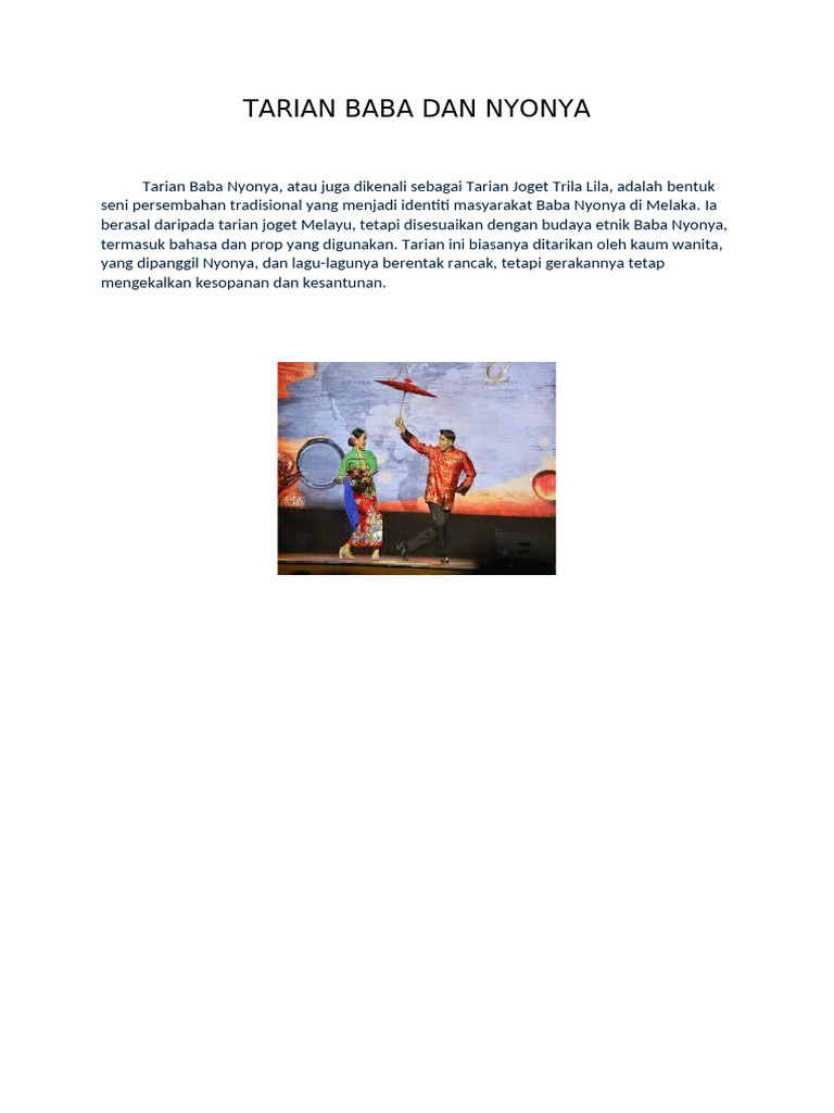 Tarian Baba Dan Nyonya | PDF