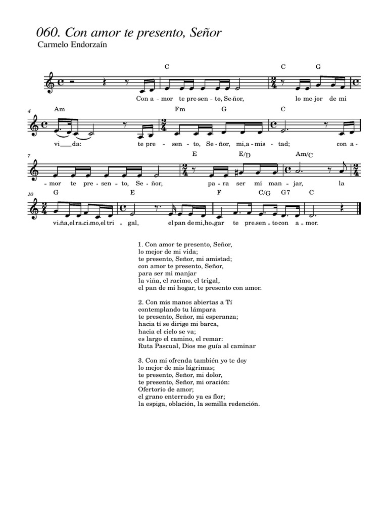 Con Amor Te Presento, Señor | PDF