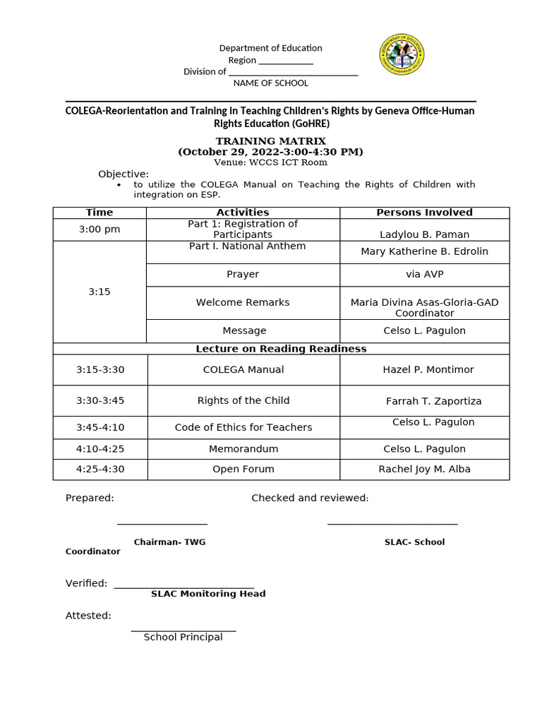 Colega Slac Matrix | PDF