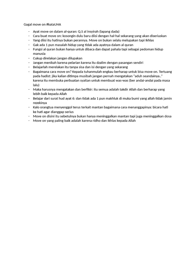 Ayat dan Cara Move On dalam Islam | PDF