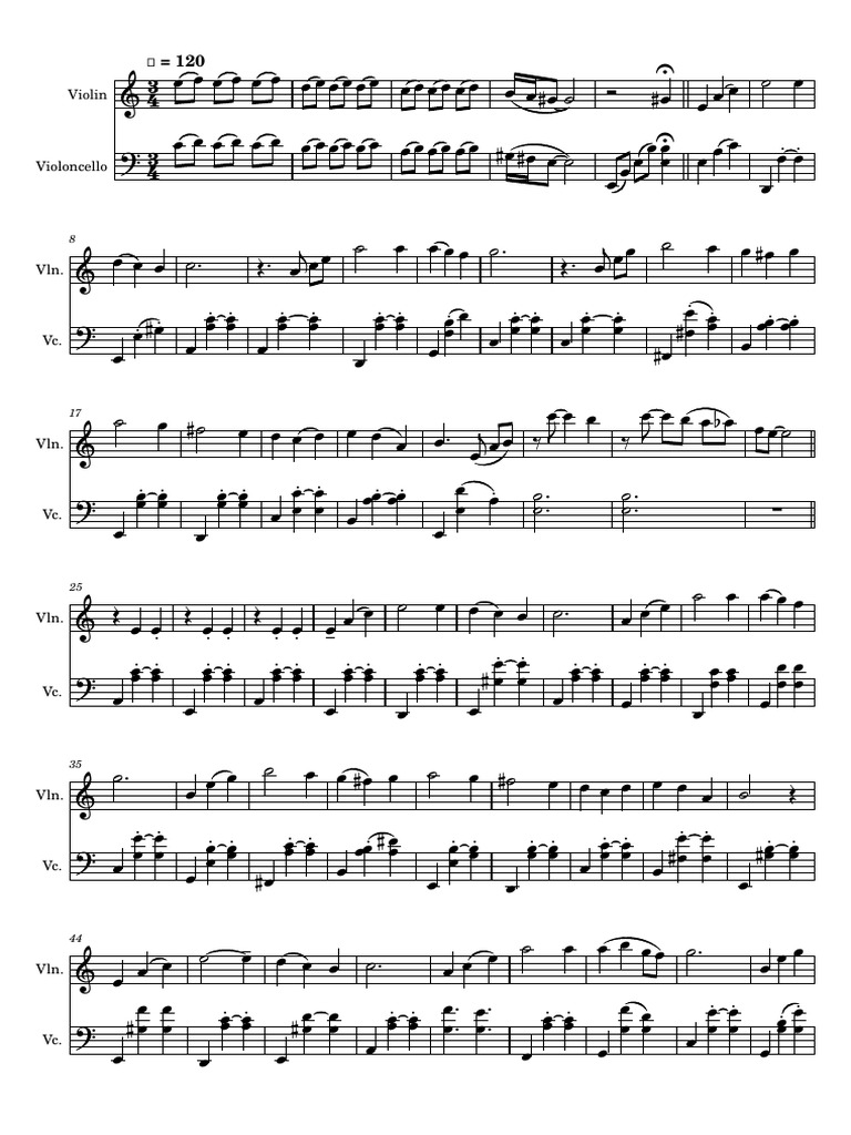 Howls Moving Castle Merry Go Round of Life Violin and Cello | PDF