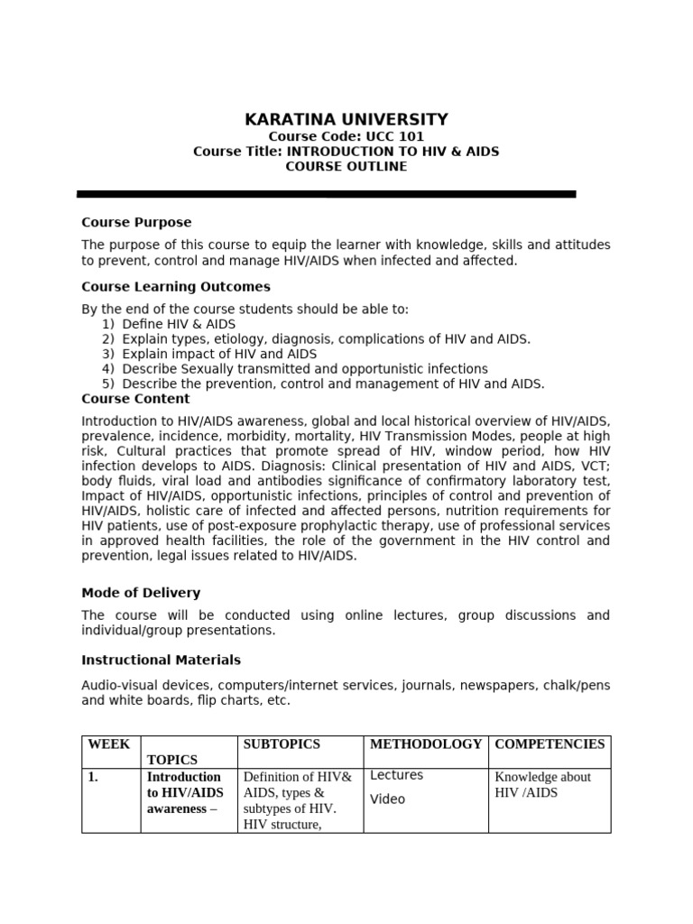 Introduction to HIV & AIDS Course | PDF | Hiv/Aids | Hiv