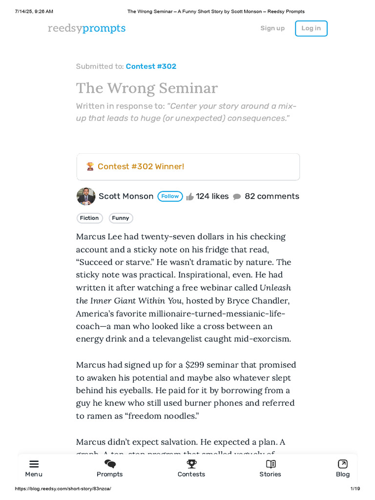 The Wrong Seminar: A Humorous Tale | PDF