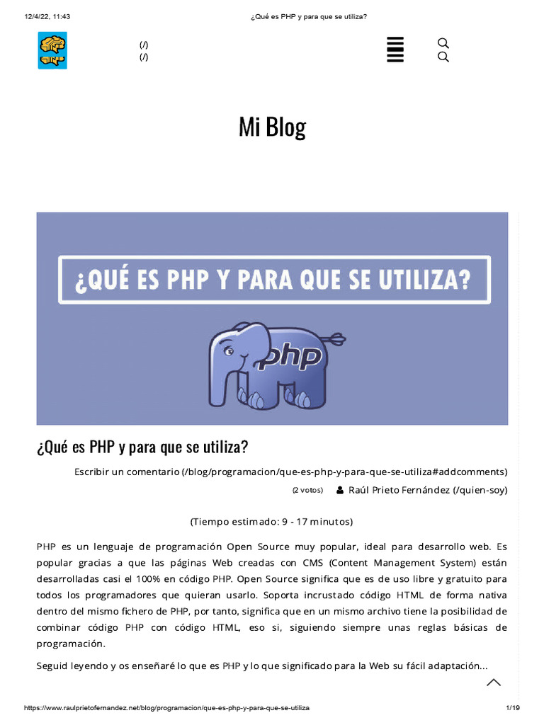 ¿Qué Es PHP y para Que Se Utiliza | PDF | Php | Red mundial