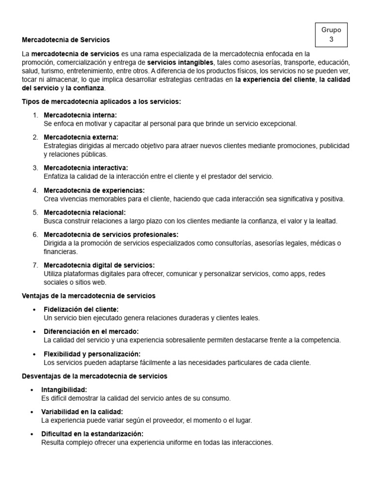 Mercadotecnia de Servicios | PDF | Marketing | Publicidad digital