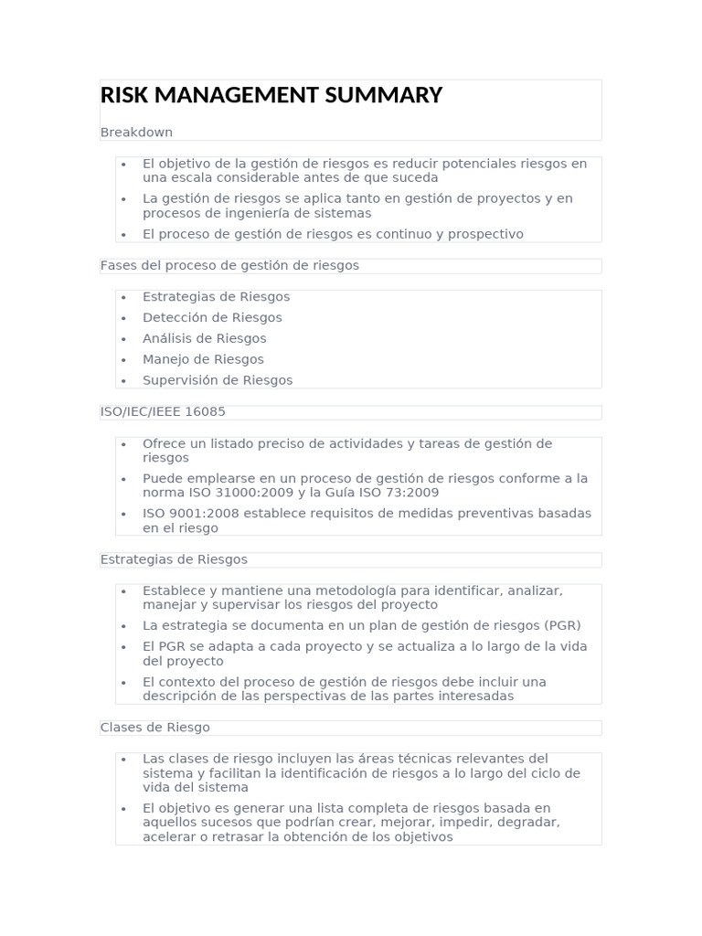 Summary Sebok | PDF | Software | Riesgo