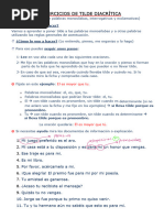 Ejercicios de Tilde Diacrítica | PDF | Ocio