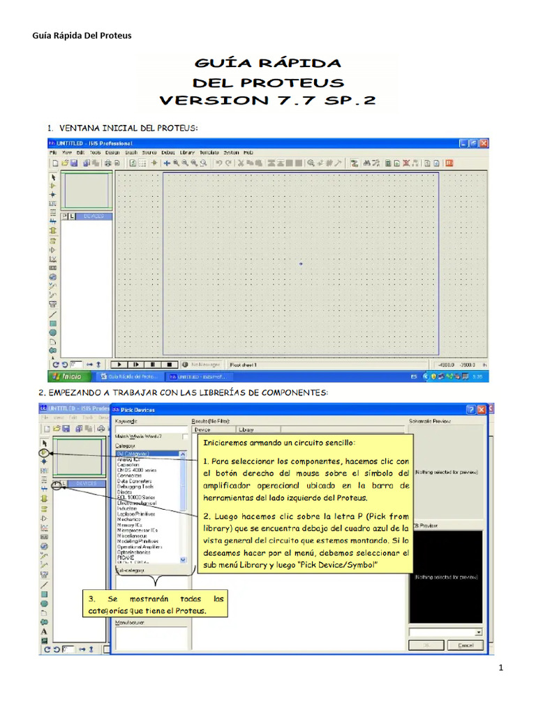 Guía Rápida Del Proteus | PDF