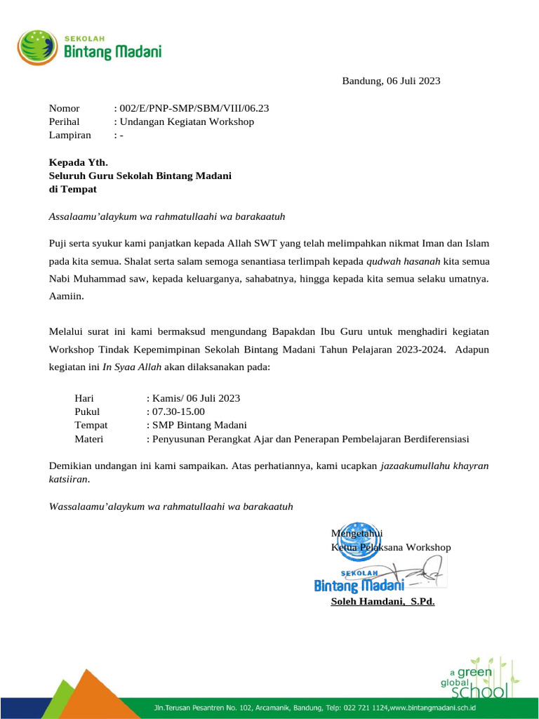 002-Surat Undangan Peserta Workshop | PDF