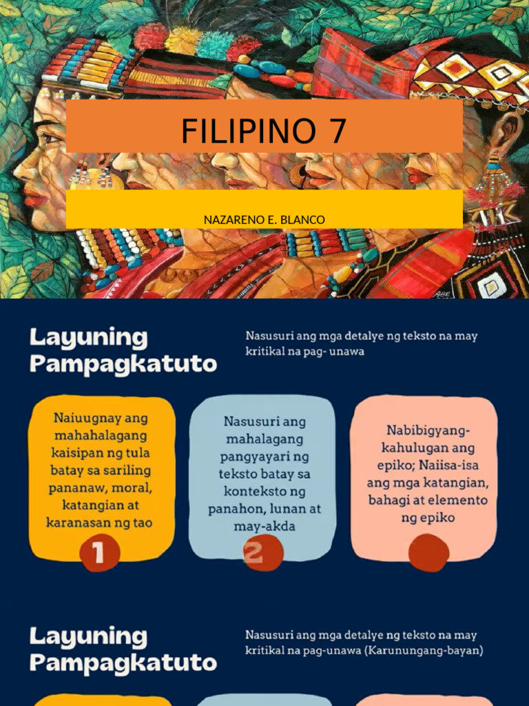 FILIPINO 7 Week 4 (Epiko) | PDF