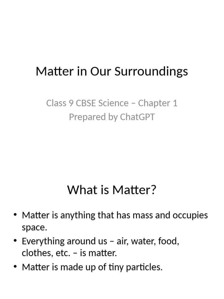 Matter in Our Surroundings Class9 With Images | PDF | Liquids | Evaporation
