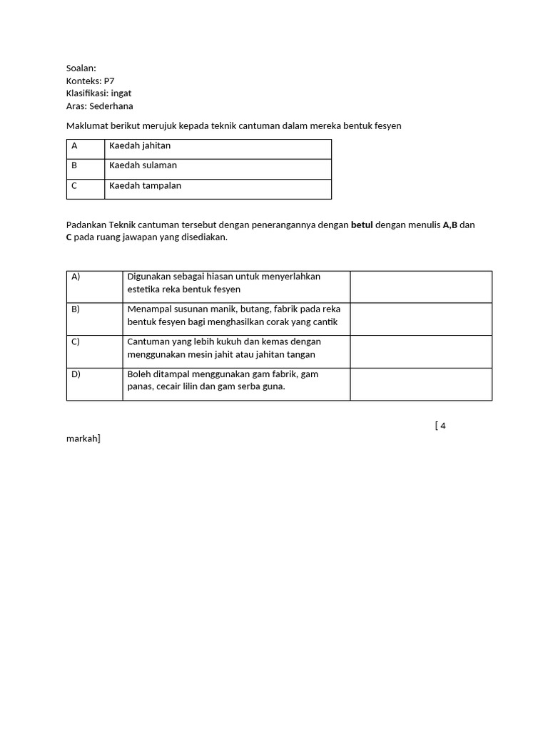 Contoh Soalan | PDF