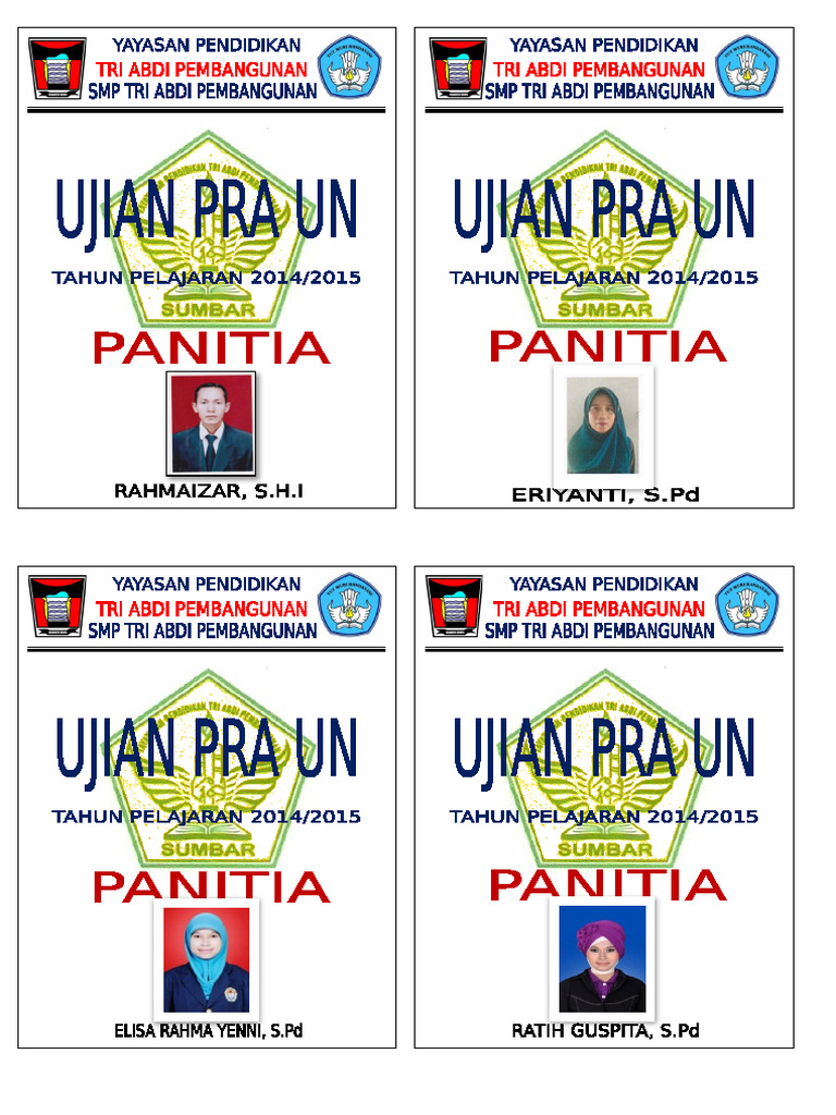 Kokarde Panitia Pra Un SMP 2014-2015 | PDF