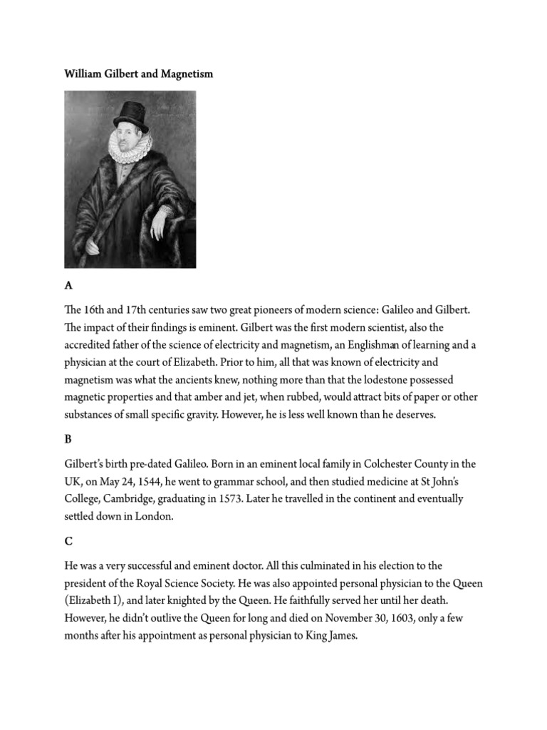 William Gilbert and Magnetism | PDF