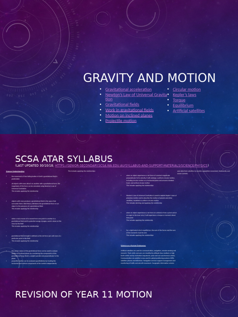 Gravity and Motion: Key Concepts Explained | PDF | Torque | Orbit