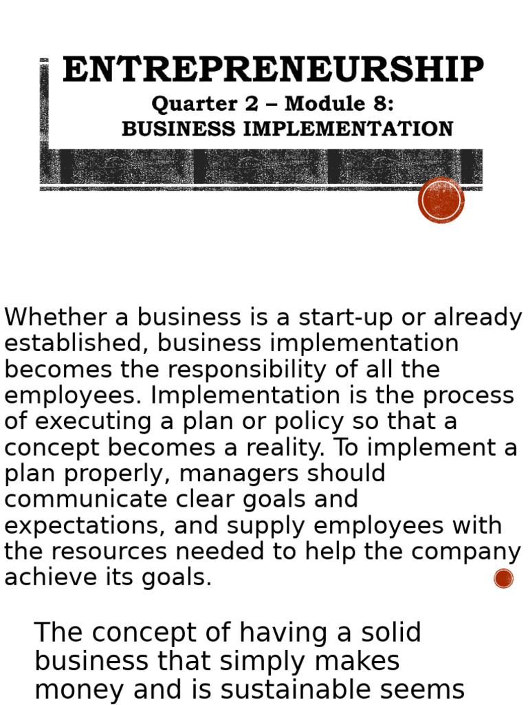 Business Implementation | PDF | Entrepreneurship | Taxes
