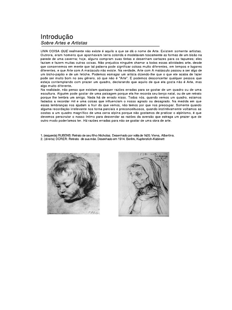 GOMBRICH. História Da Arte Intro Cap 1 | PDF