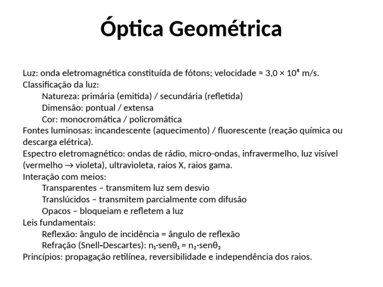 Optica Geometrica Slide | PDF