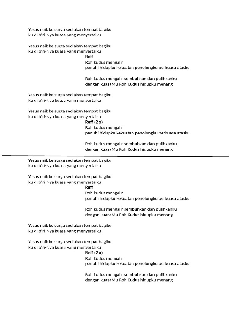 Lirik Lagu Yesus Naik ke Surga | PDF