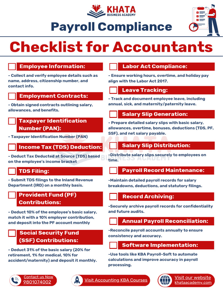 Payroll Compliance Checklist | PDF | Payroll | Salary