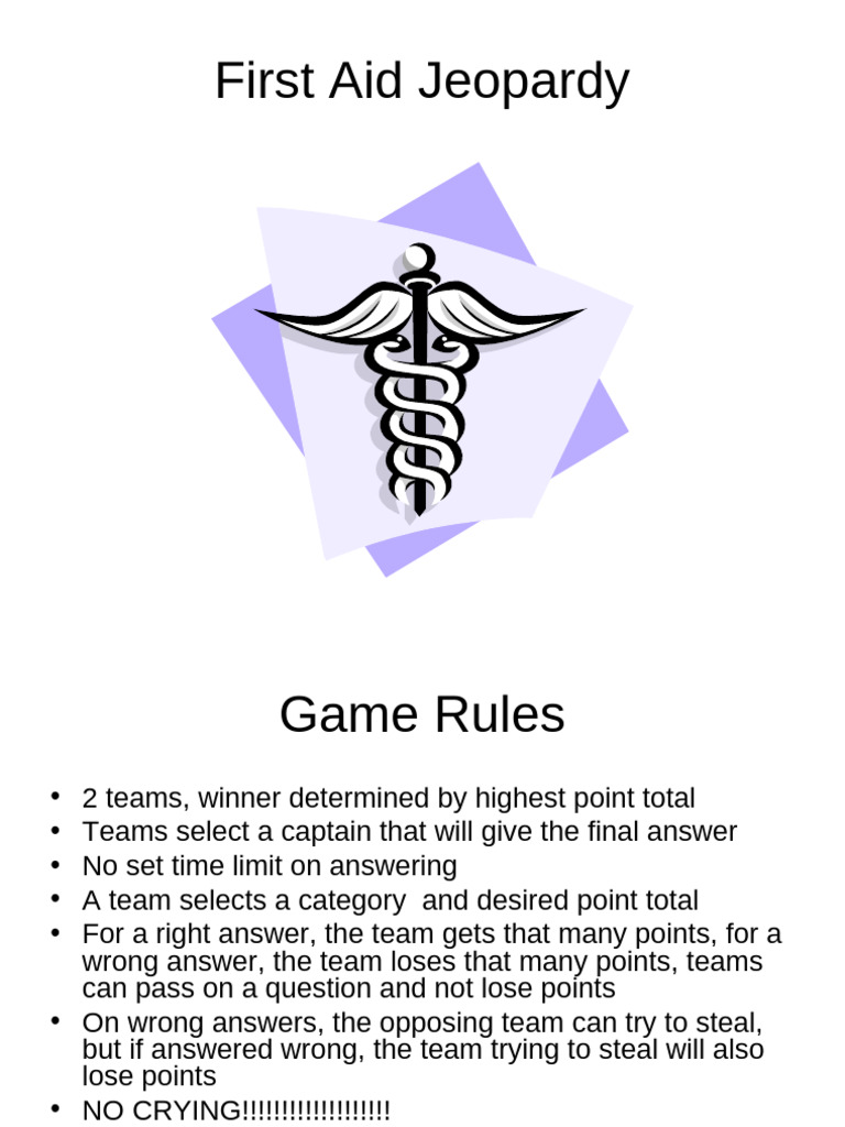 First Aid Jeopardy 2005 | PDF | Cardiopulmonary Resuscitation | Shock ...