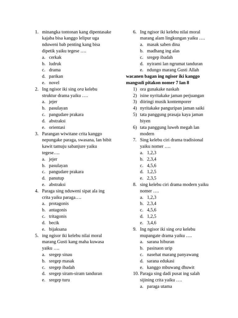 Soal Pas Genap Bjawa Kls Xi | PDF