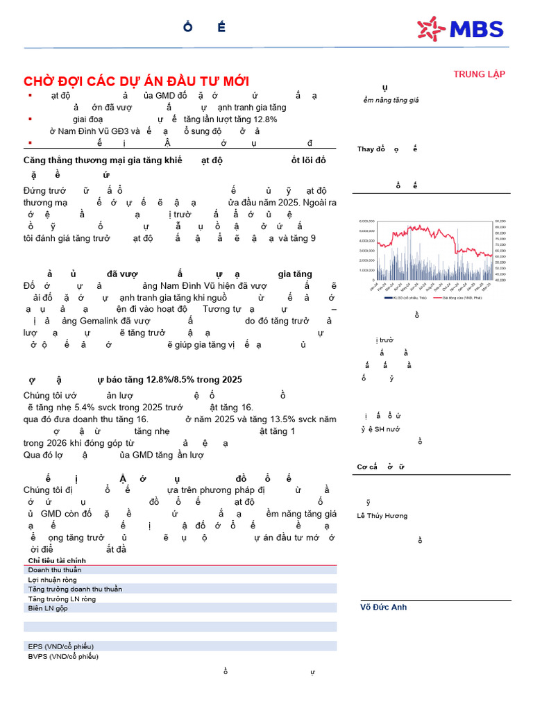 CTCP Gemadept (HSX: GMD) : Chờ Đợi Các Dự Án Đầu Tư Mới | PDF