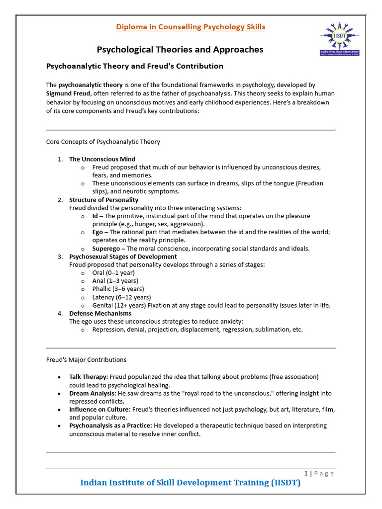 Freud's Psychoanalytic Theory Overview | PDF | Psychoanalysis ...