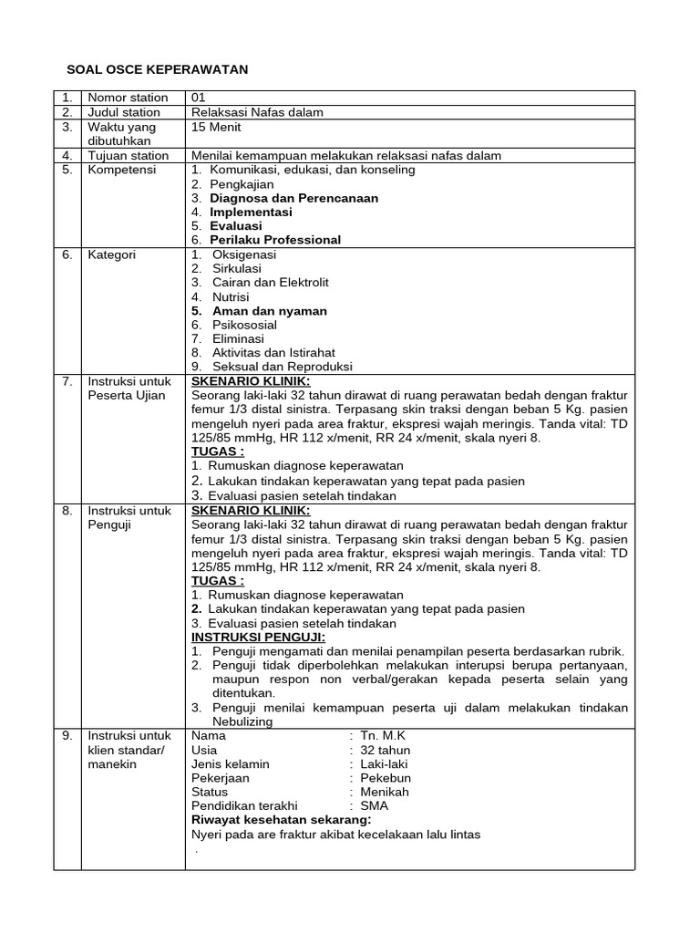 Soal Osce Relaksasi | PDF