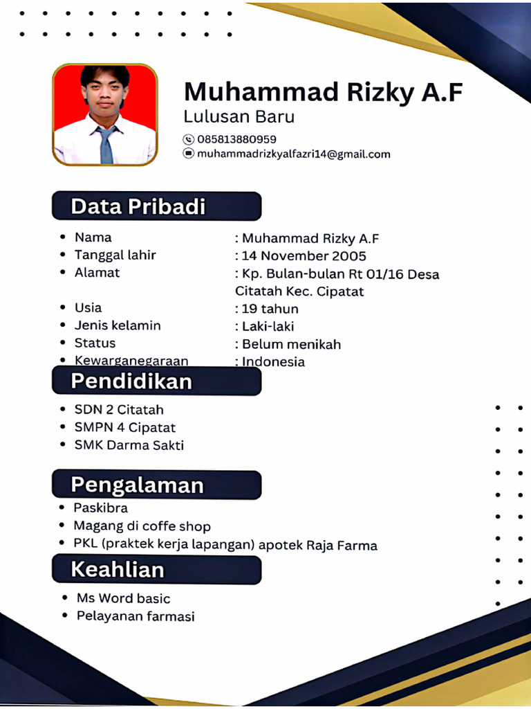 Lamaran Muhammad Rizky | PDF