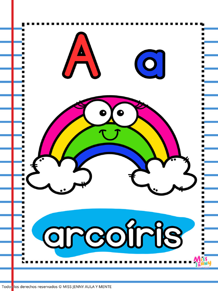 Abecedario Útiles Escolares Ojitos | PDF