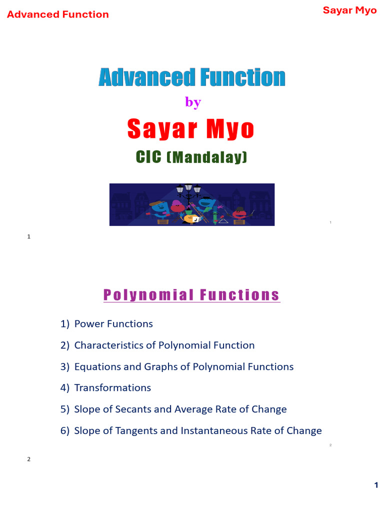 01 Advanced Function 12 Prerequise Skills Ch1 | PDF | Quadratic ...