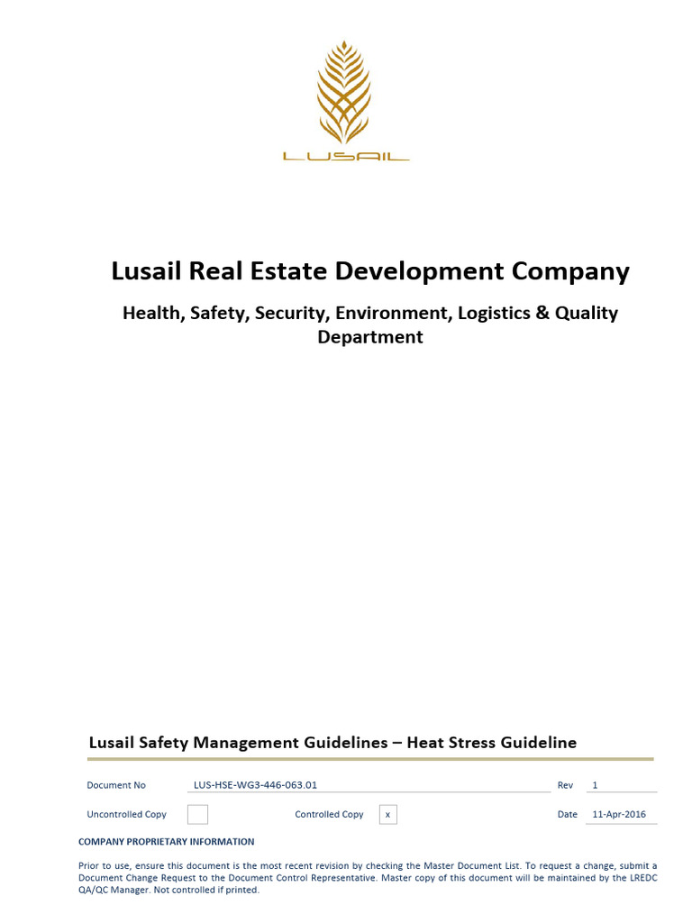 LUS HSE WG3 446 063.01 Heat Stress Guideline - 2 | PDF | Hyperthermia ...