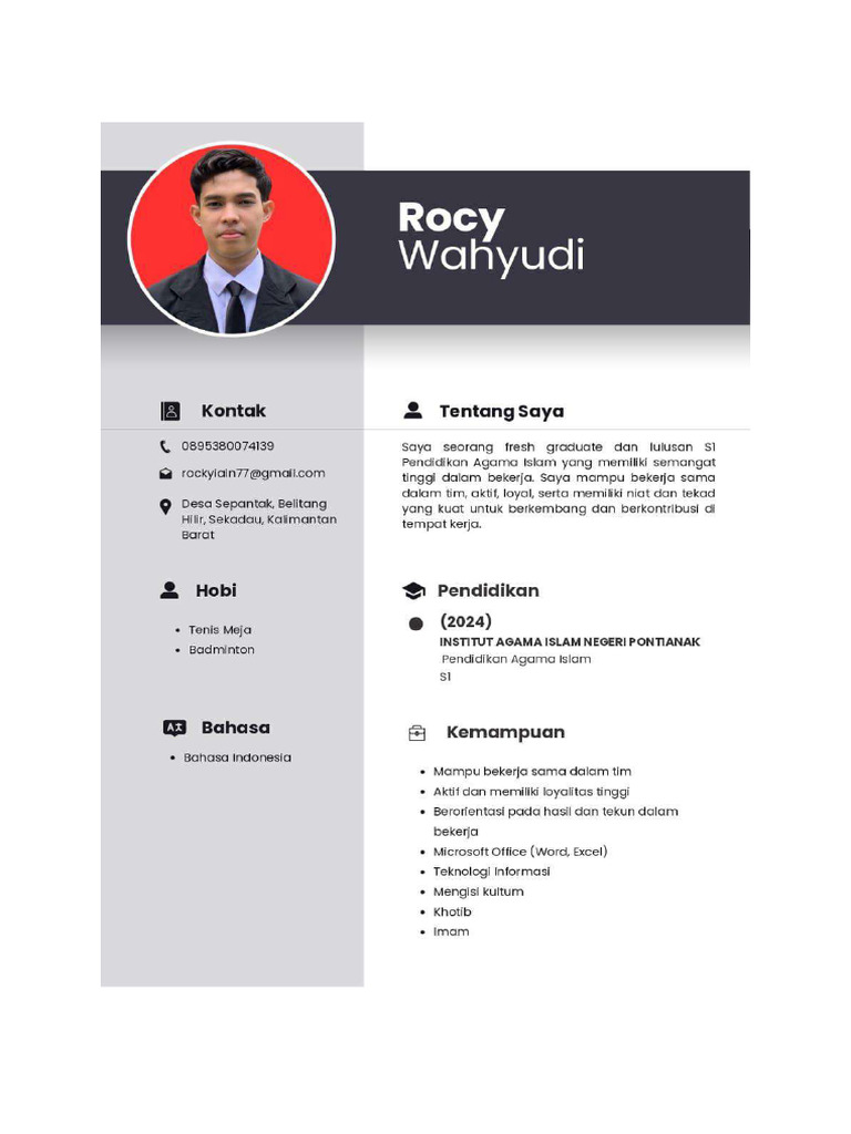 Berkas Lamaran Kerja Rocky (2) - Compressed | PDF