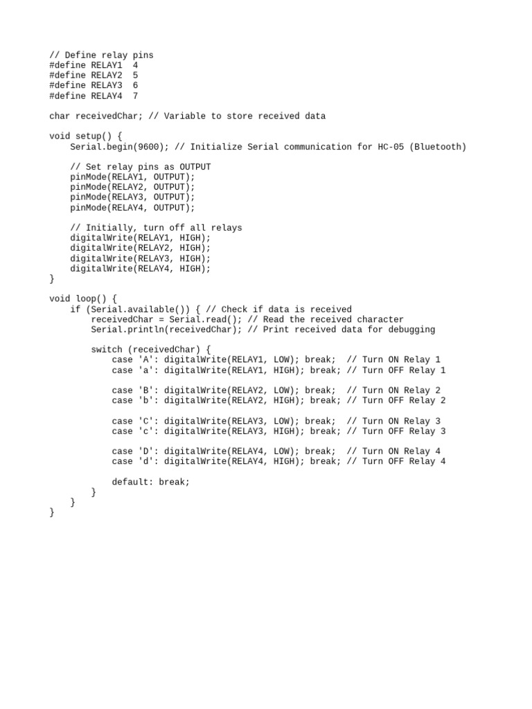 Code For IoT Based Home Automation | PDF