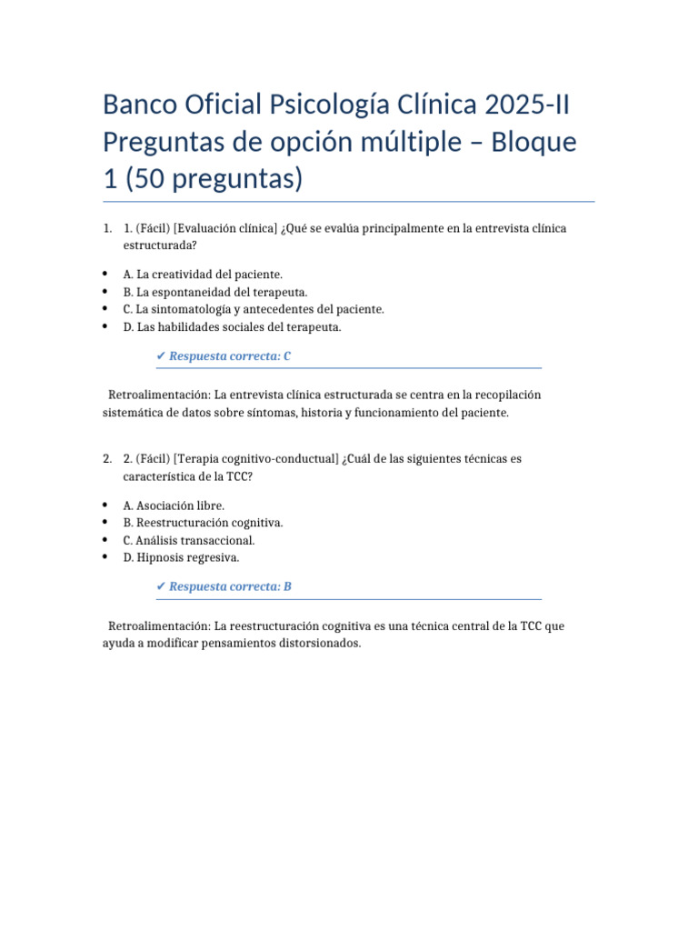 Preguntas Opcion Multiple Bloque1 | PDF