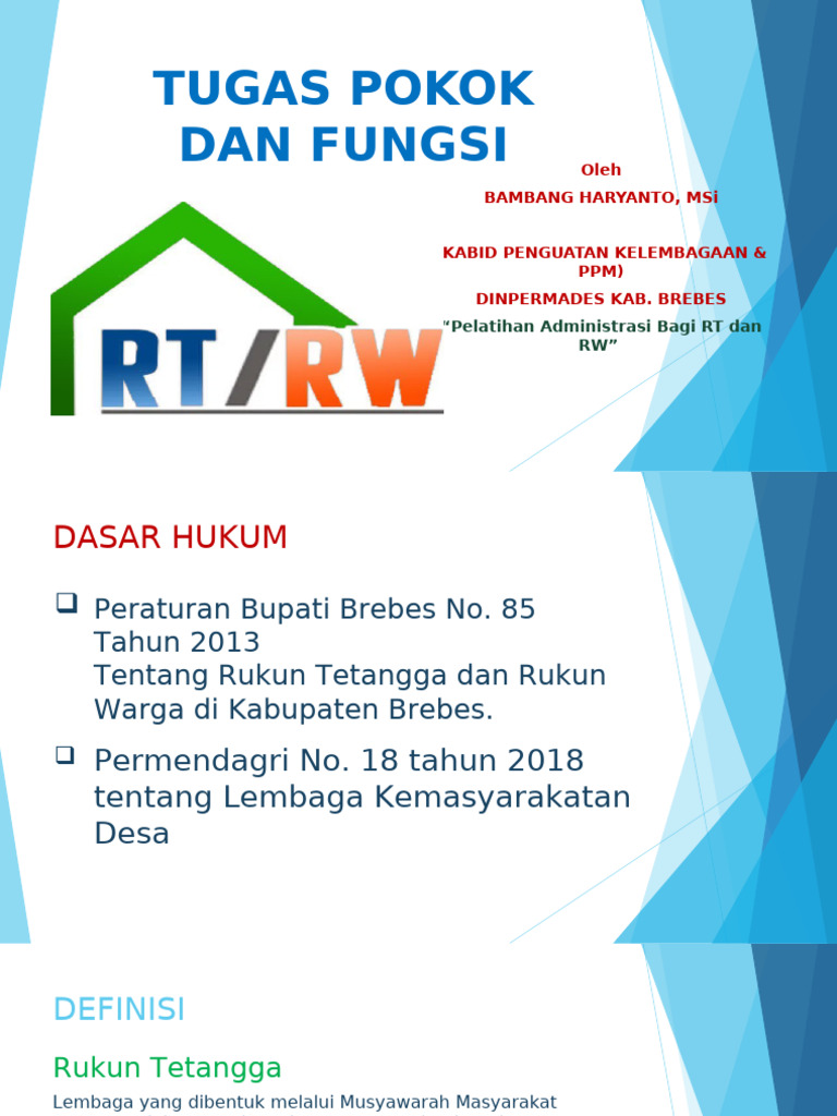 Tugas dan Fungsi RT/RW di Indonesia | PDF