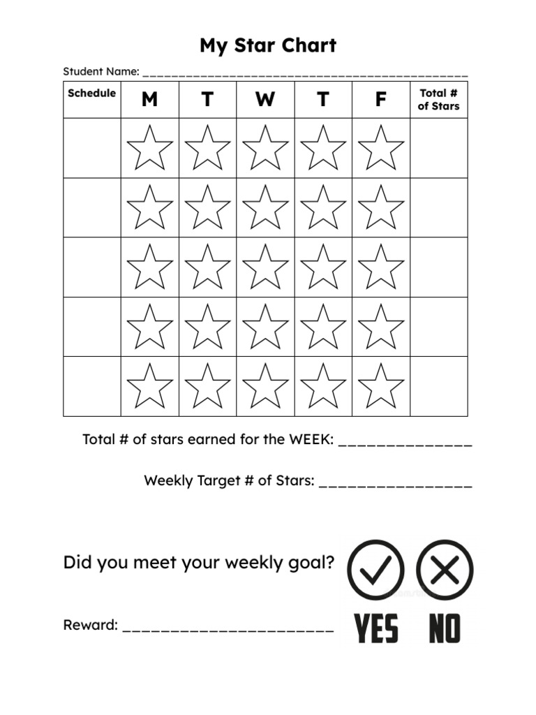 FREEBIEWeeklyBehaviorTracker My Star Chart-1 | PDF