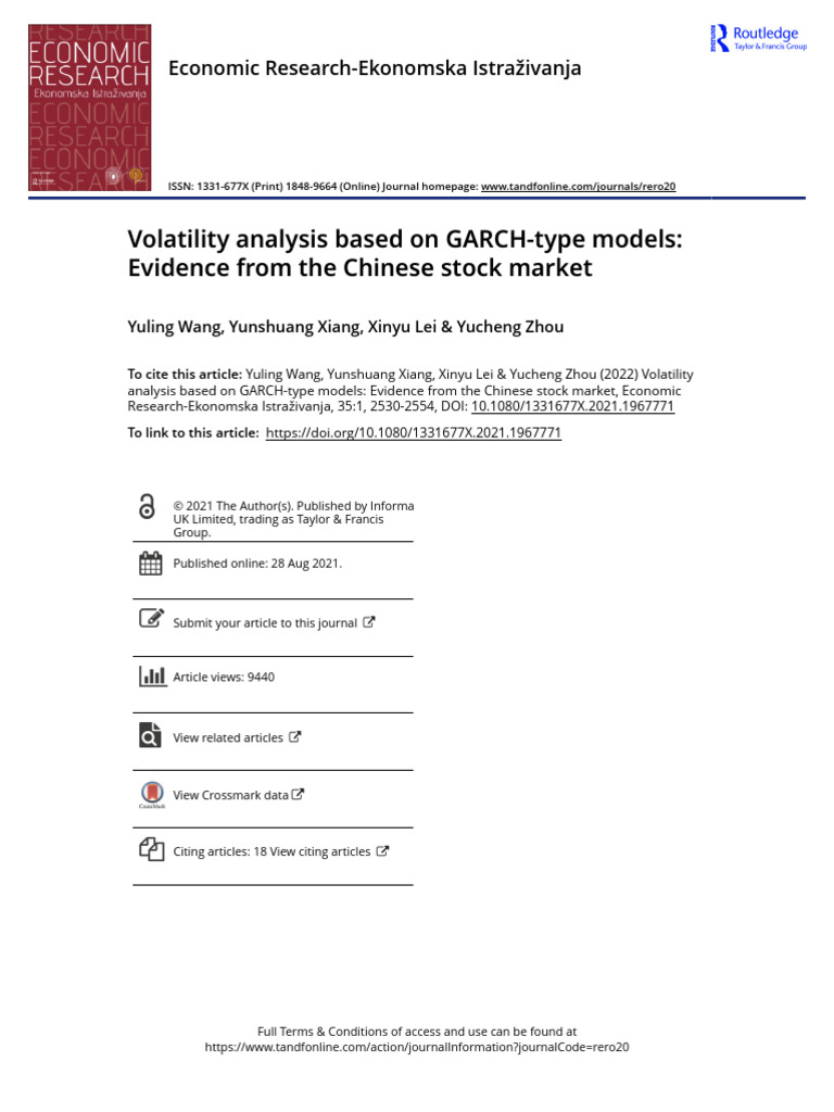 Volatility Analysis Based On GARCH-type Models Evidence From The Chinese Stock Market | PDF ...
