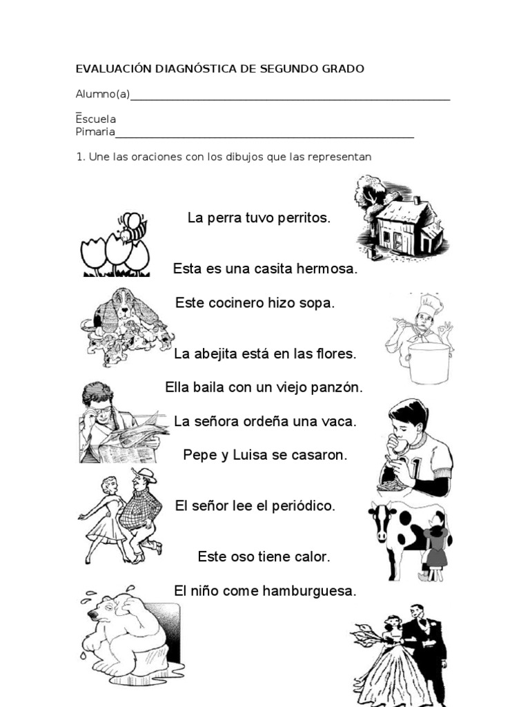 Evaluación Diagnóstica De Segundo Grado Pdf