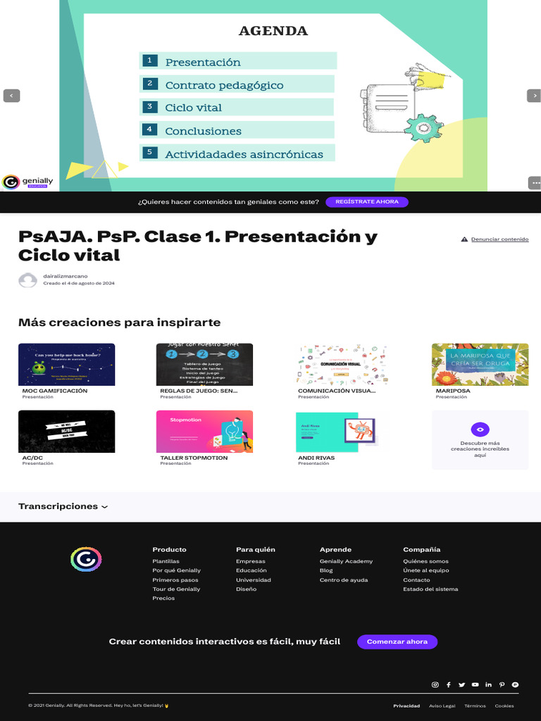 PsAJA. PsP. Clase 1. Presentación y Ciclo Vital | PDF