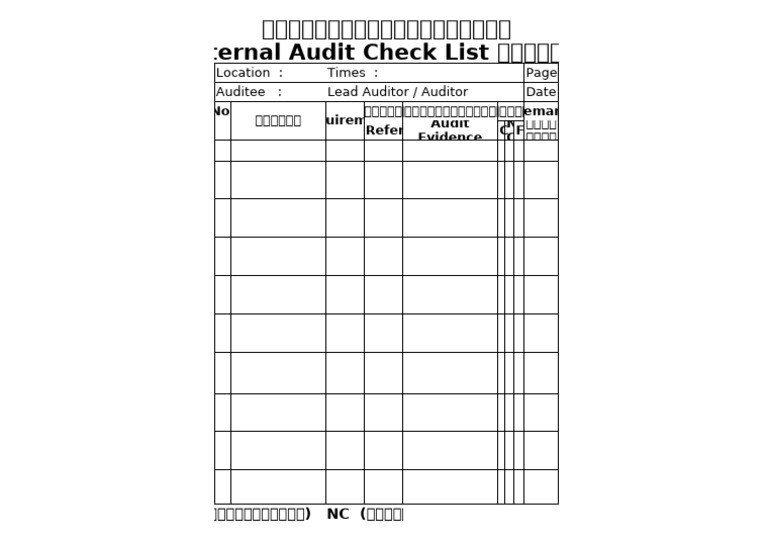 Audit Checklist Work Shop 3 | PDF