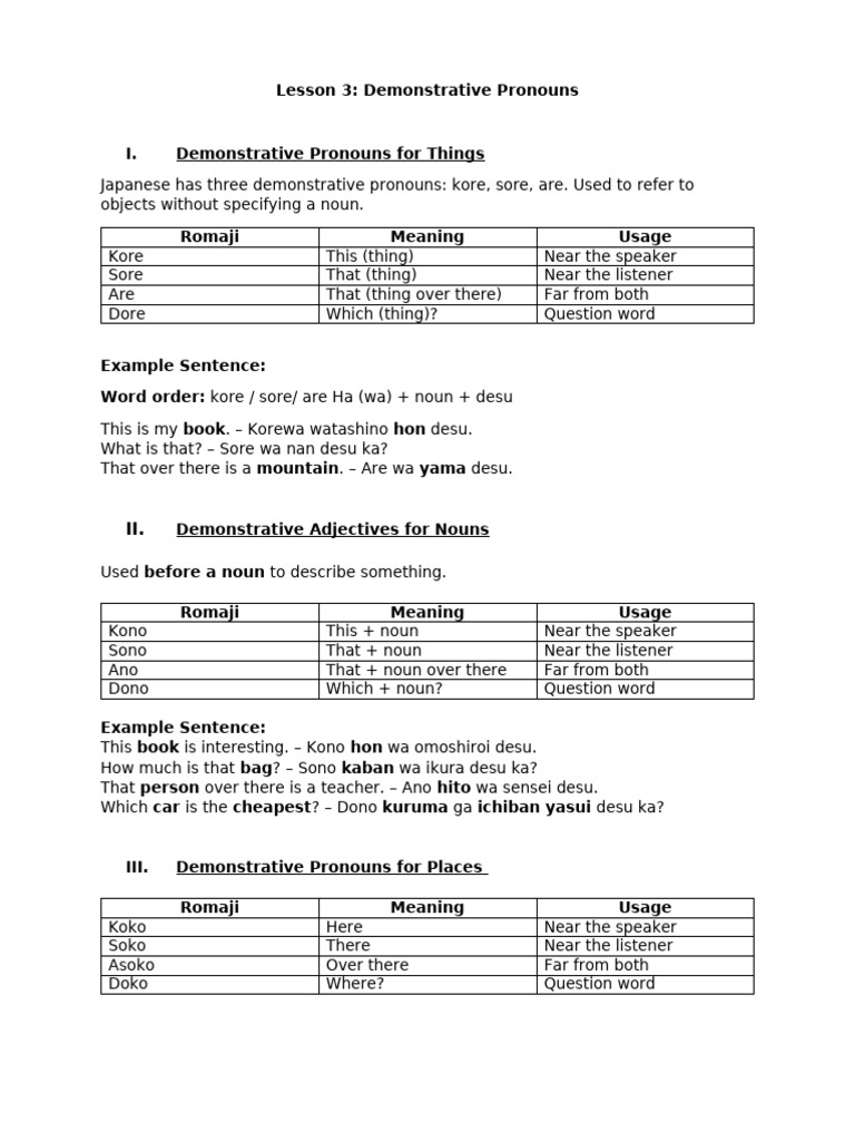 Lesson 3 Demonstrative Pronouns | PDF | Linguistics | Language Families