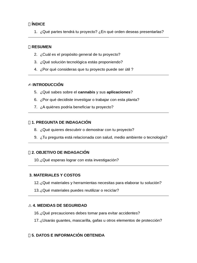 Pregunta Guia Dek Proyecto Descriptivo | PDF