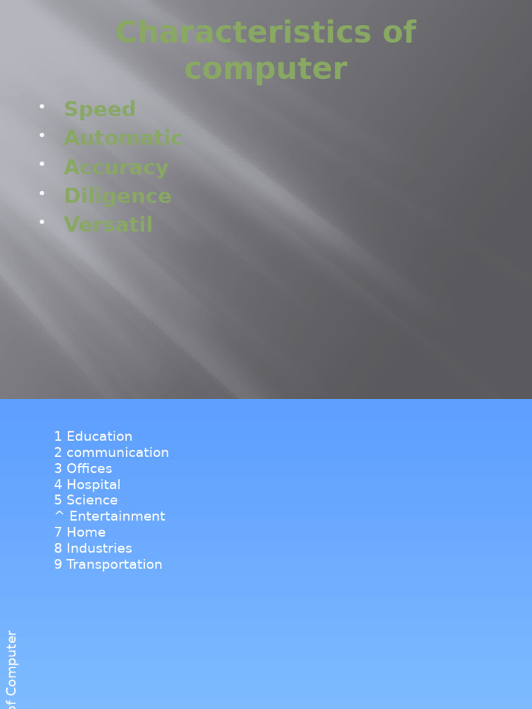 Characteristics of Computer | PDF