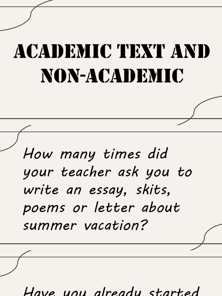 Academic Text and Non-Academic Text | PDF | Essays | Thesis
