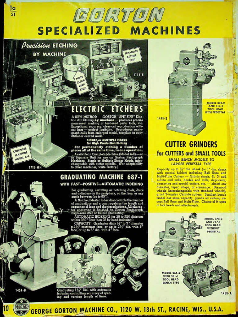 Gorton Milling Machine Overview | PDF | Drill | Manufactured Goods