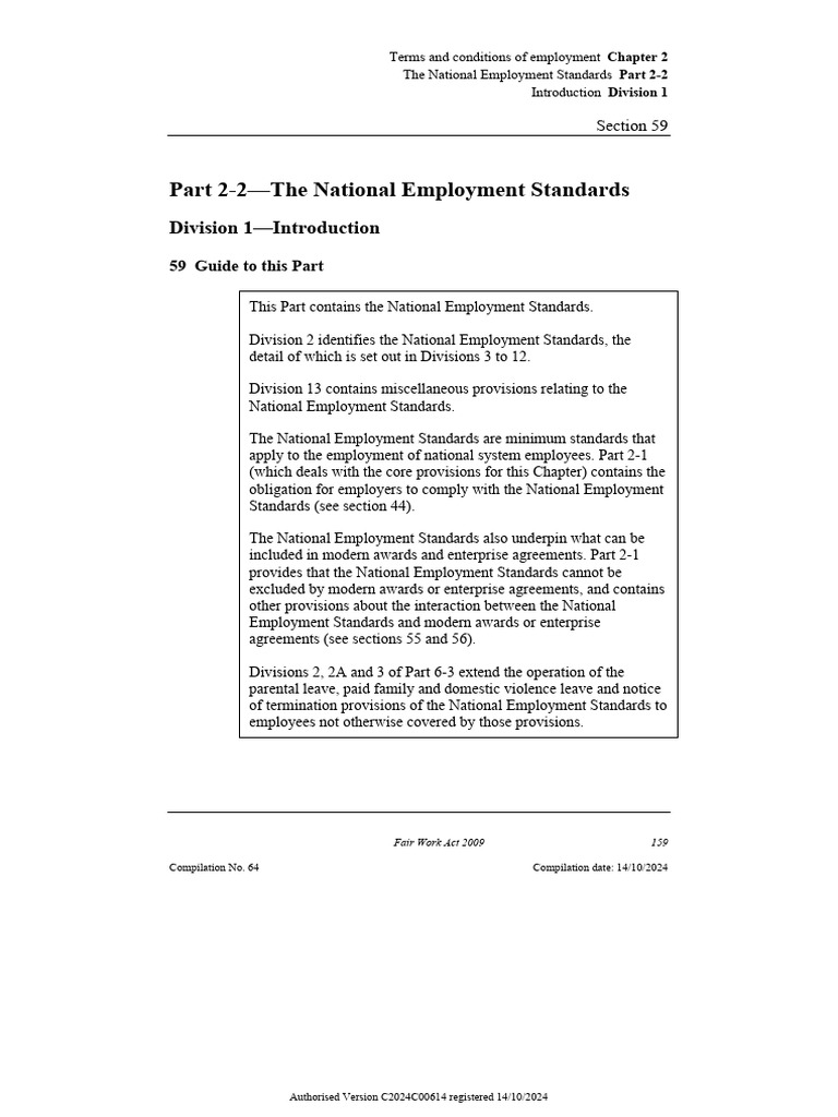 National Employment Standards Overview | PDF | Employment | Business Ethics