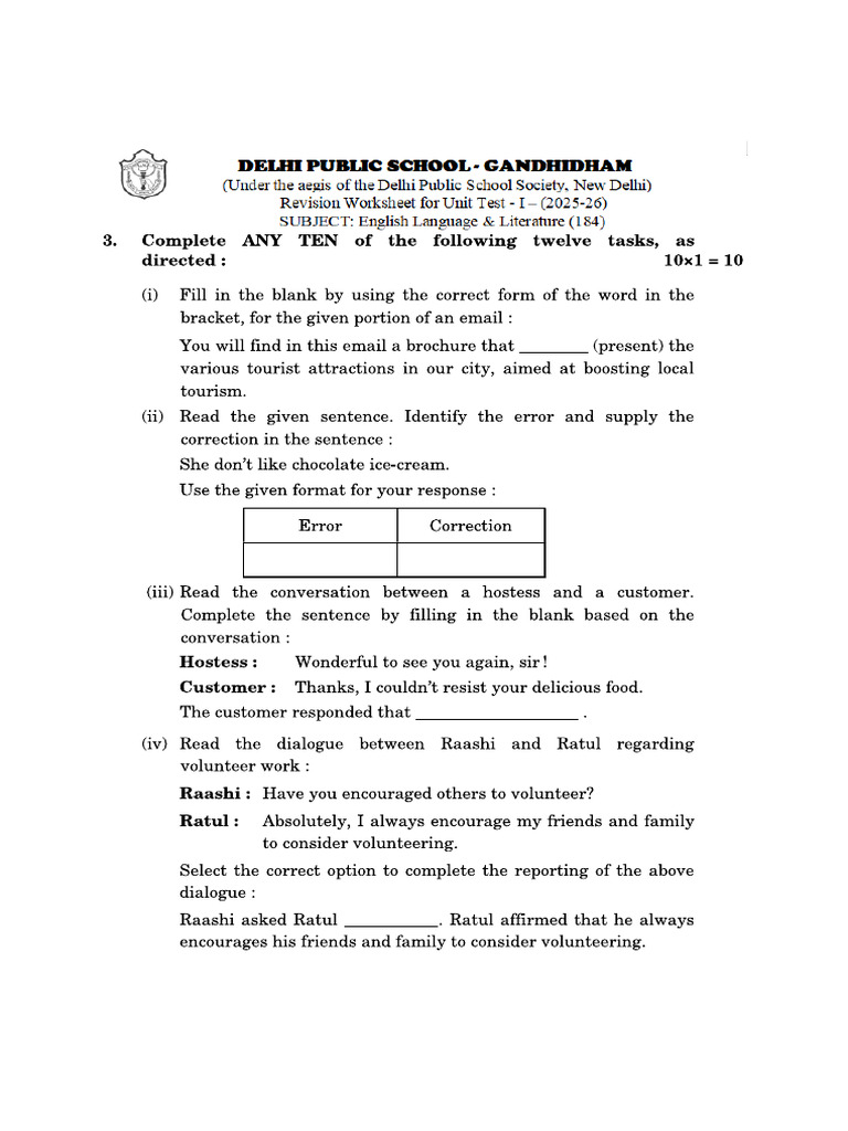 Class IX Grammar Revision 2 | PDF